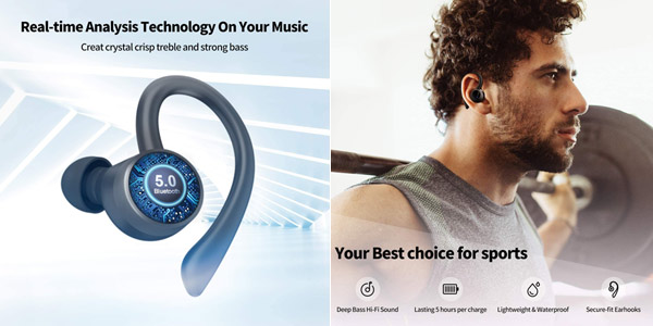 Chollo Auriculares deportivos in-ear Axloie G1 con sonido HiFi ...