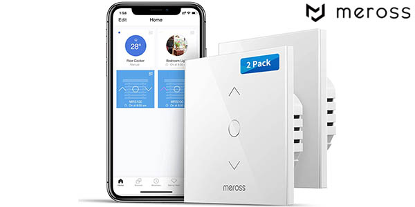 Chollo Pack x2 interruptor de persiana inteligente Meross WiFi por sólo ...