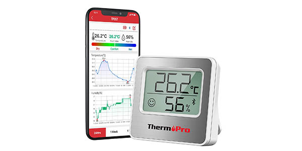 Chollo Termómetro higrómetro digital ThermoPro TP357 con Bluetooth por ...