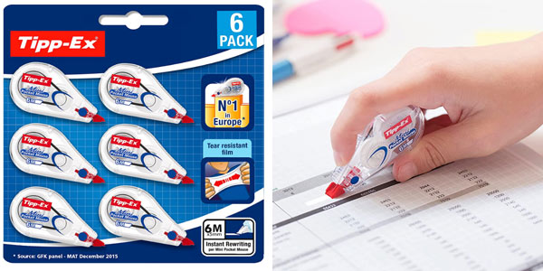 Chollo Caja x6 Cintas correctoras BIC Tipp-Ex Mini Pocket Mouse por ...