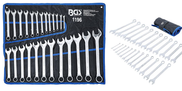 Chollo Set x25 llaves fijas combinadas BGS con funda enrollable por sólo 34,49€ con envío gratis ...