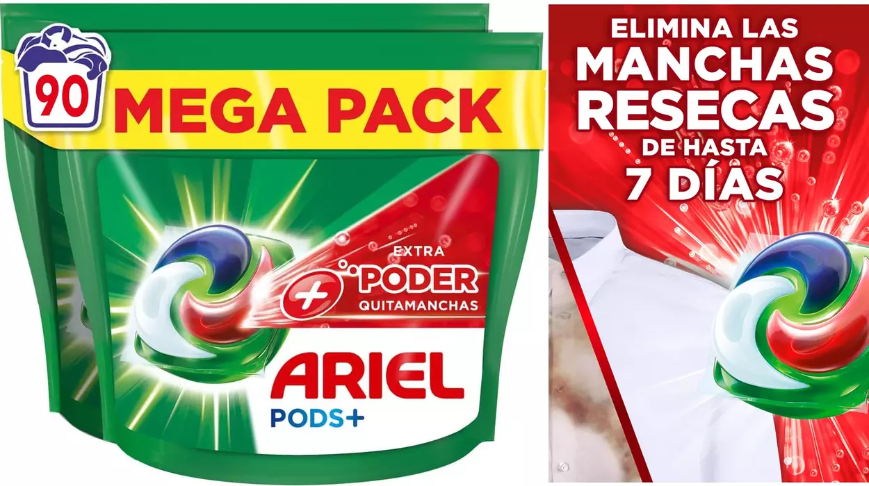 Chollo Pack Ariel PODS+ Extra Poder quitamanchas 72 cápsulas por sólo ...