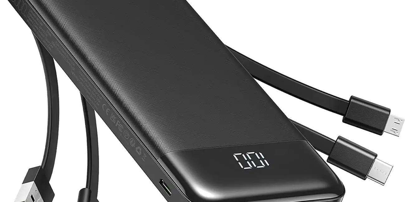 Chollo Powerbank Charmast de 10.000 mAh con cables integrados por sólo ...