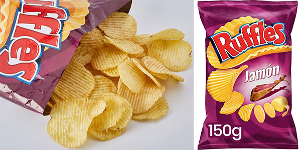 3x2 en patatas Ruffles Jamón originales