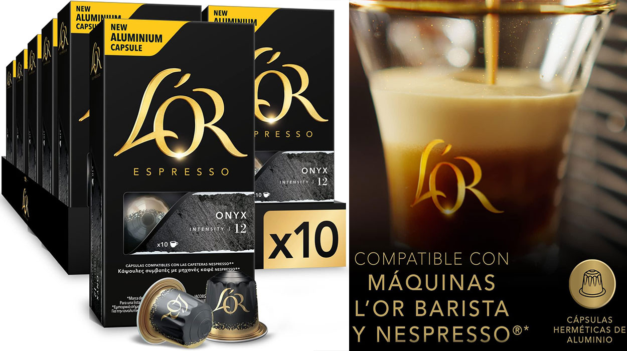 Chollo Pack de 100 cápsulas de café L'Or Espresso Onyx para Nespresso ...