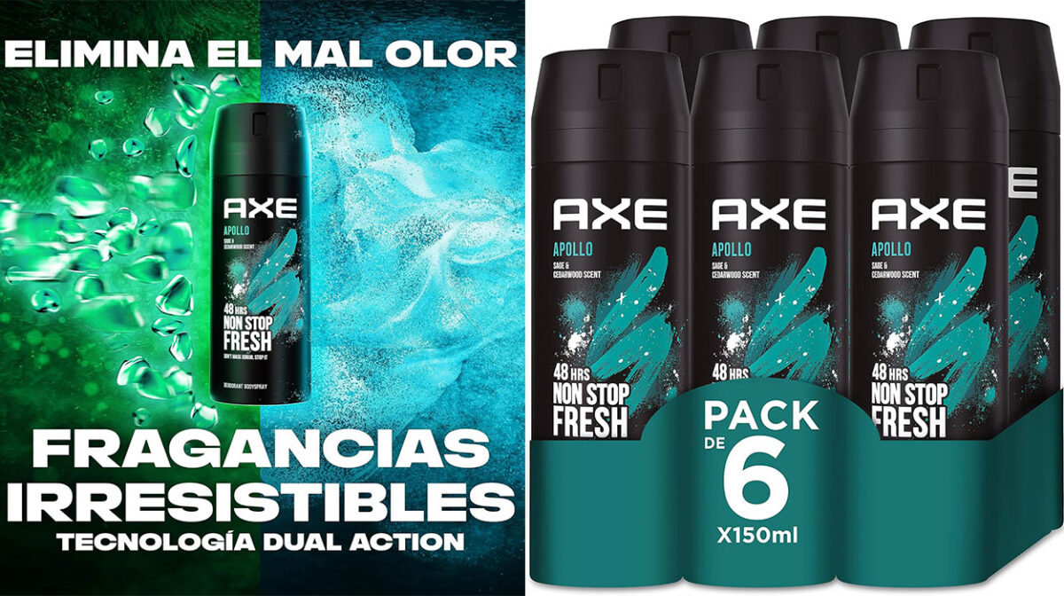 Chollo Pack x6 Desodorante Axe Apollo de 150 ml por sólo 12,49€ (-44% ...
