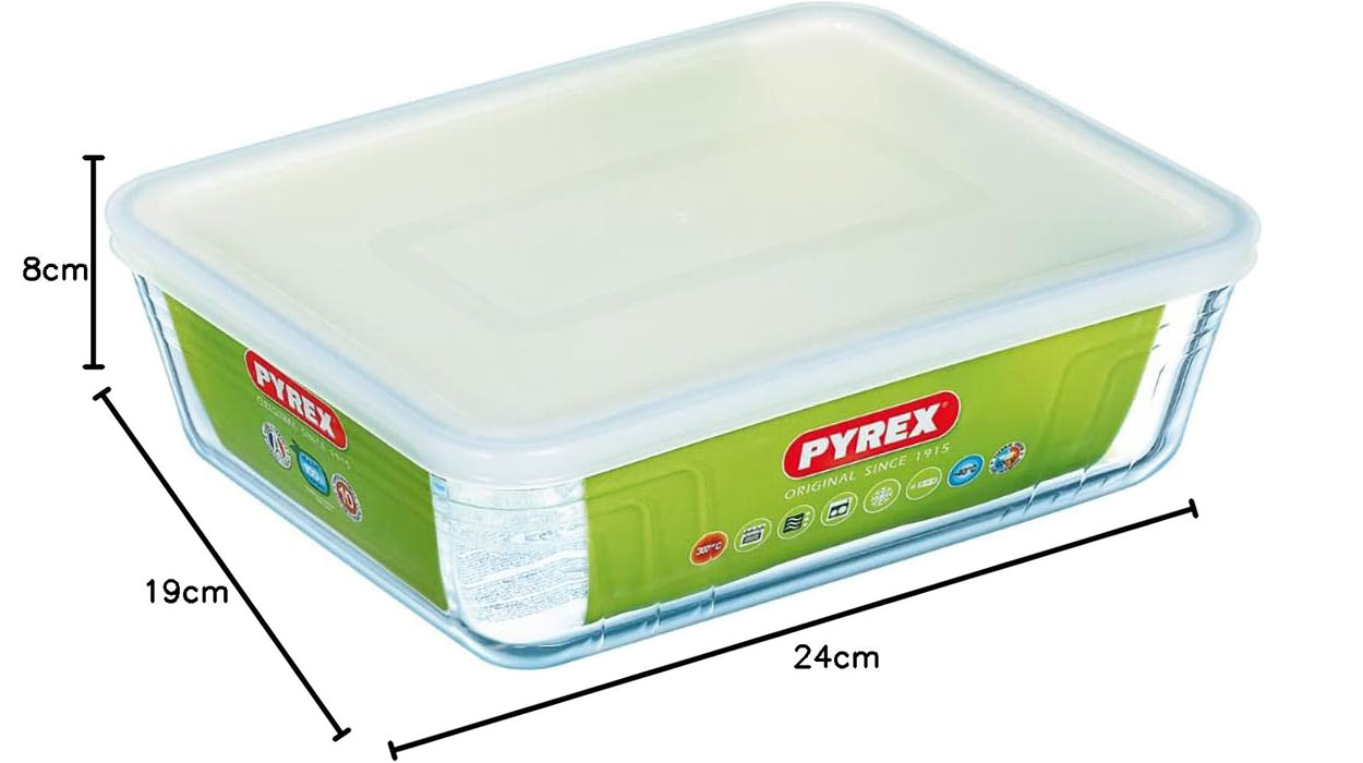 Apilable, resistente y con tapa hermética: este tupper Pyrex de vidrio ...