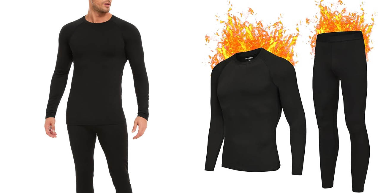 Chollo Conjunto de ropa interior térmica AMZSPORT para hombre por sólo ...