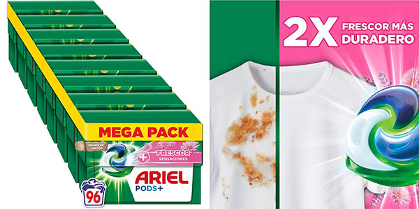 Chollo Pack 96 cápsulas Ariel Pods Sensaciones por sólo 32,99€ con ...