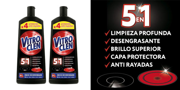 Chollo Pack x2 Limpiador Vitroclen para vitrocerámica en crema 5 en 1 ...